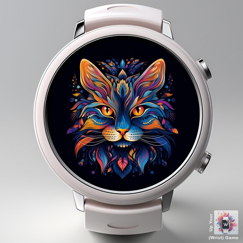 Boho Mandala Cat Apple Watch Face: Vibrant Smartwatch Wallpaper ...