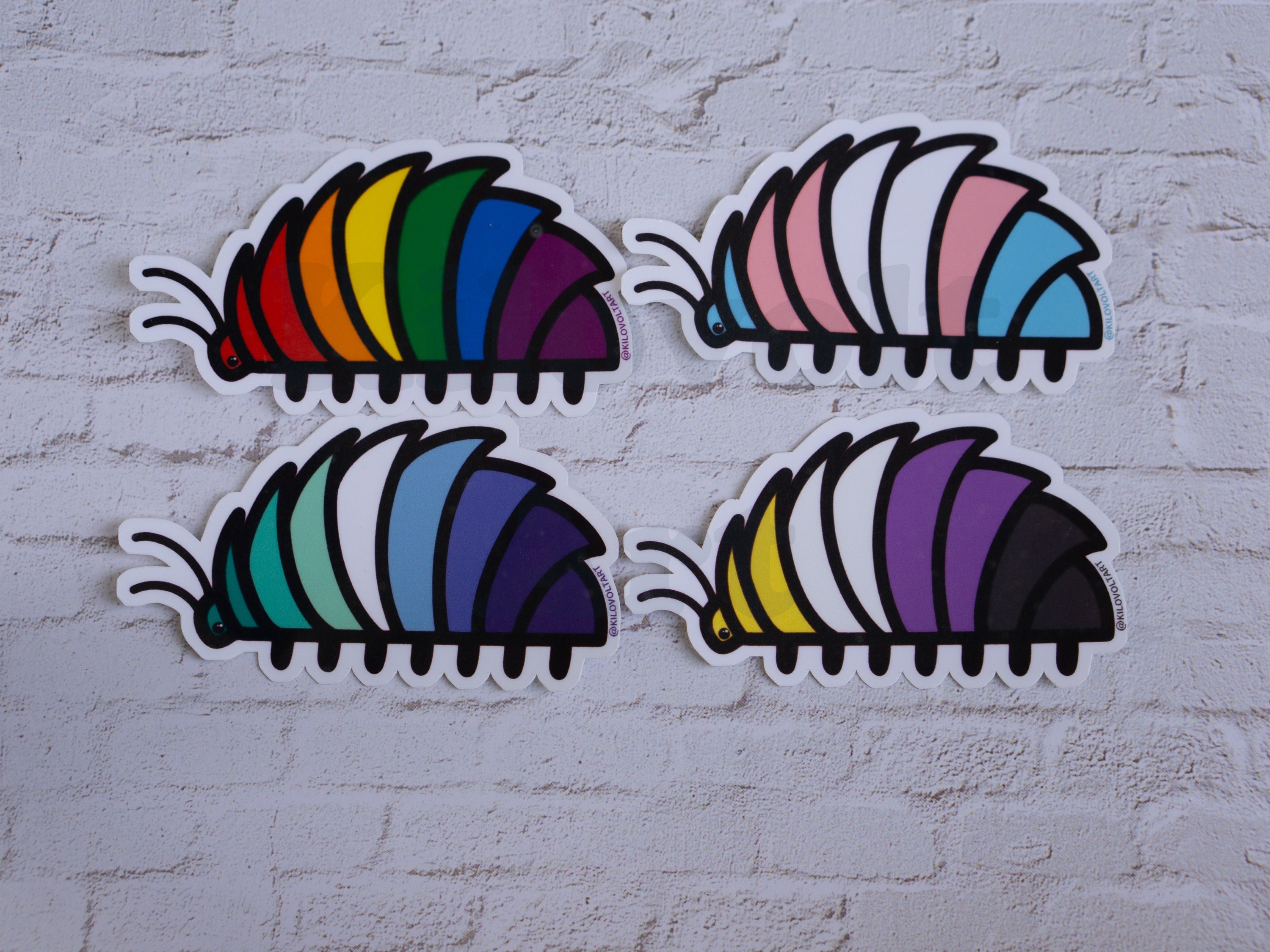 Pride Flags Pill Bug Stickers Original Artwork Laminated - Etsy