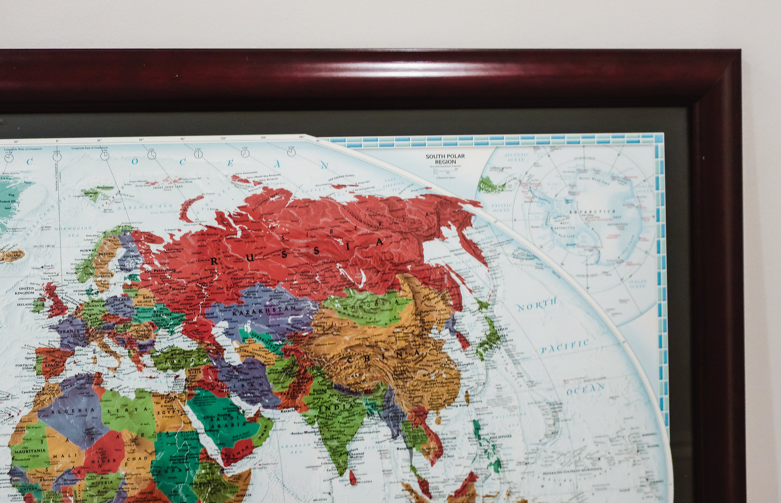 National Geographic World Map Wall Decor Antique Cool Map Framed Ready ...