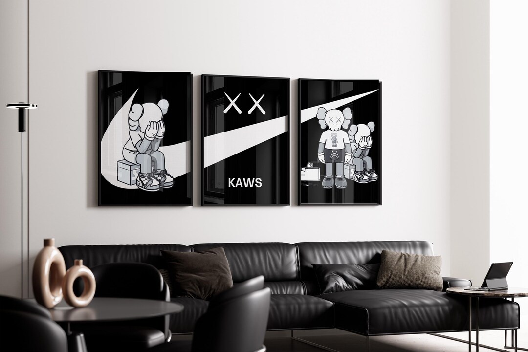 Hypebeast Kaws Poster Set of 3,printable Kaws Graffiti Print, Hypebeast ...