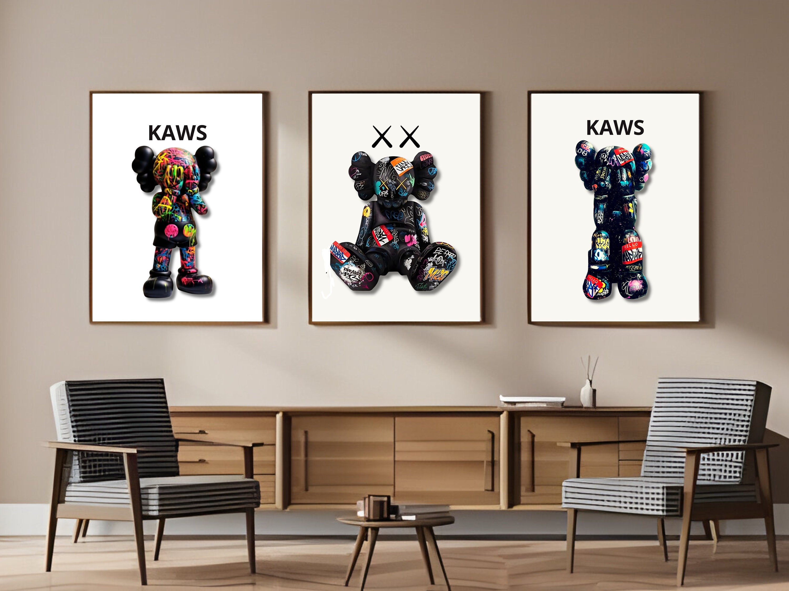 Kaws Poster Set of 3, Printables Minimalist Hypebeast, Kaws Figure ...