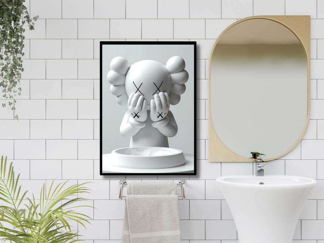 Kaws Doing Face Wash Hypebeast Poster, Hypebeast Printable, Kaws Wall ...