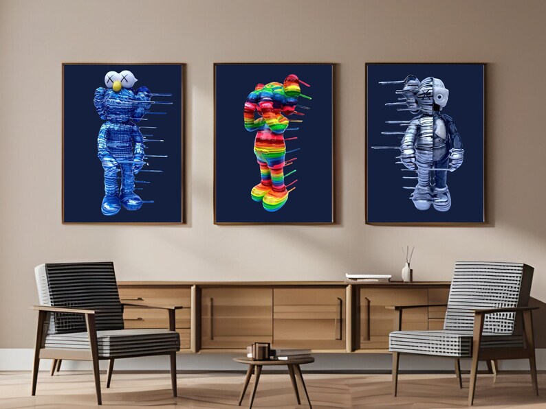 Kaws Companion Set of 3 Printable Poster, Kaws Sarchive, Hypebeast 2d ...