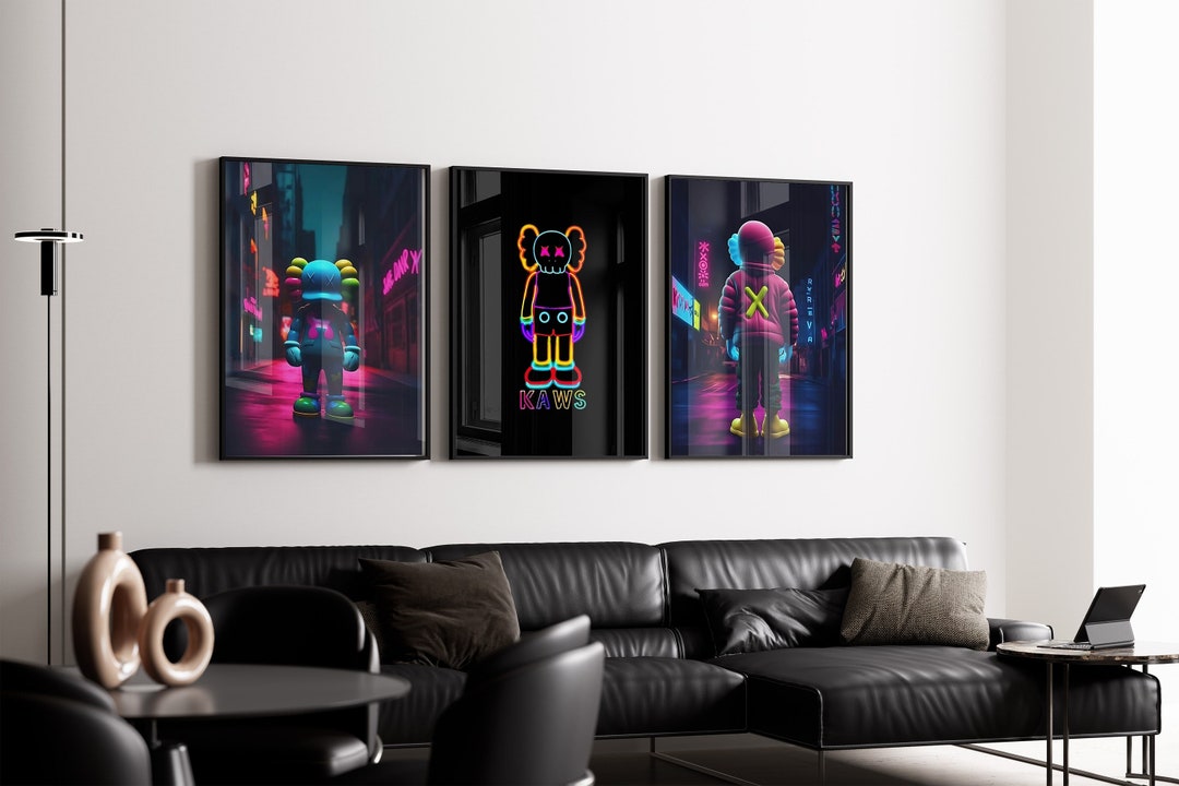 Kaws Set of 3 Printable Poster, Minimal Kaws, Printable Hypebeast, Kaws ...