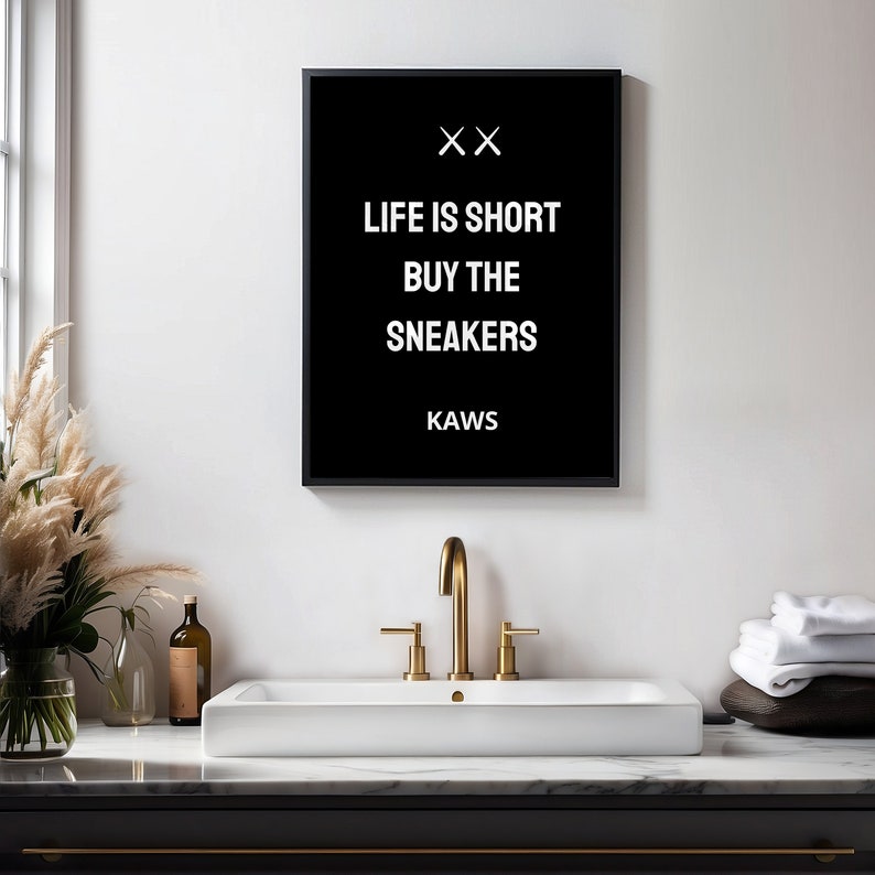 Kaws Sneaker Poster, Set of 3 Motivational Quote Poster, Nike Shoe ...