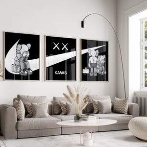 Hypebeast Kaws Poster Set of 3,printable Kaws Graffiti Print, Hypebeast ...