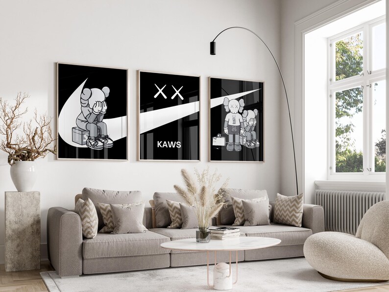 Hypebeast Kaws Poster Set of 3,printable Kaws Graffiti Print, Hypebeast ...