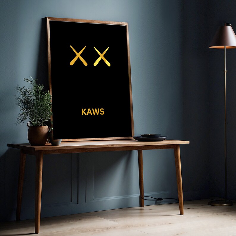 Kaws Gold Poster, Kaws Set of 3 Printable Poster, Gold Hypebeast Toy ...