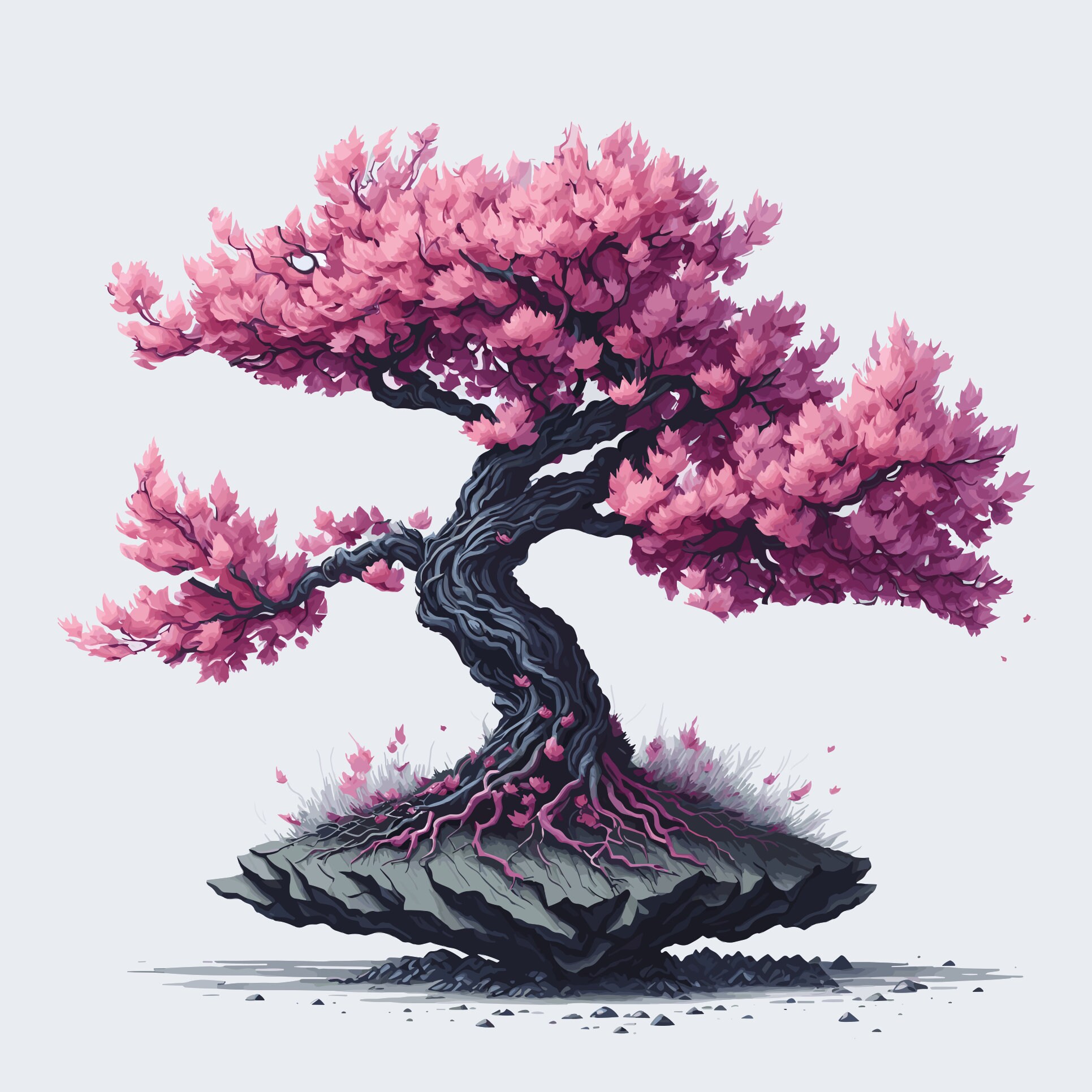 Cherry Bonsai Tree Drawing