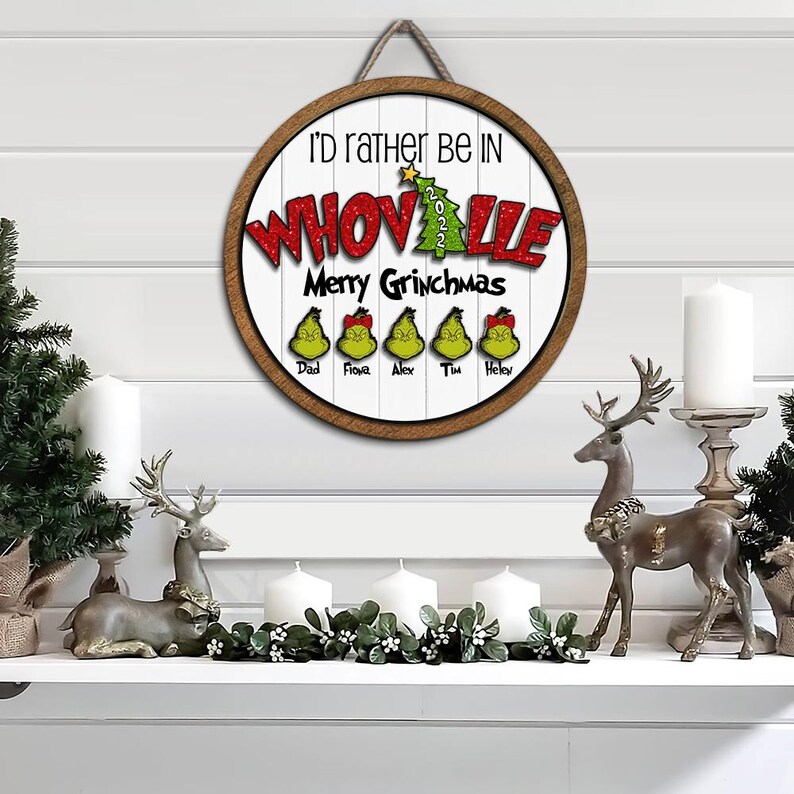 Personalized Whoville Grinchmas Family Sign, Christmas Decor - Etsy