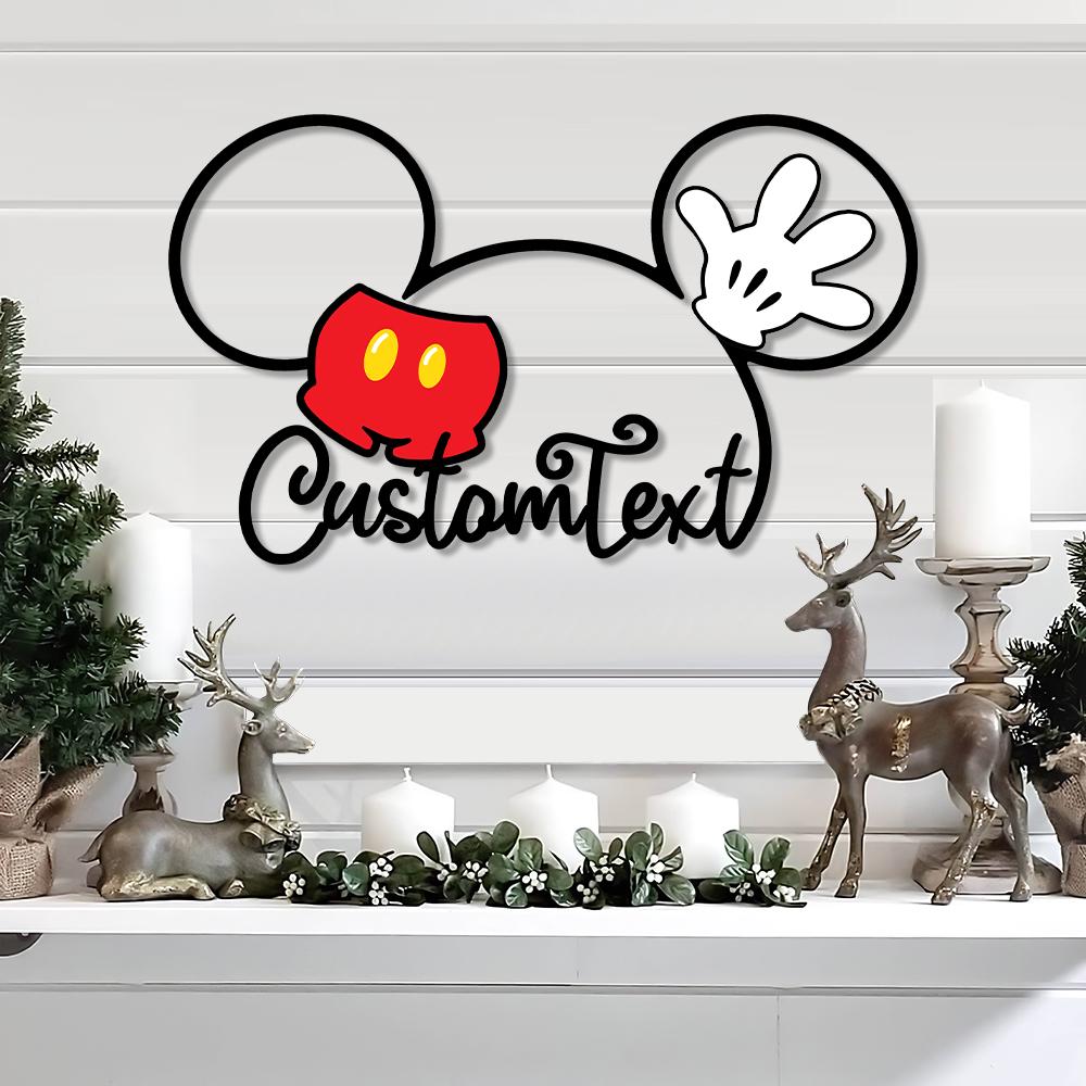 Personalized Mickey Mouse Door Sign With Custom Name, Mickey Welcome ...