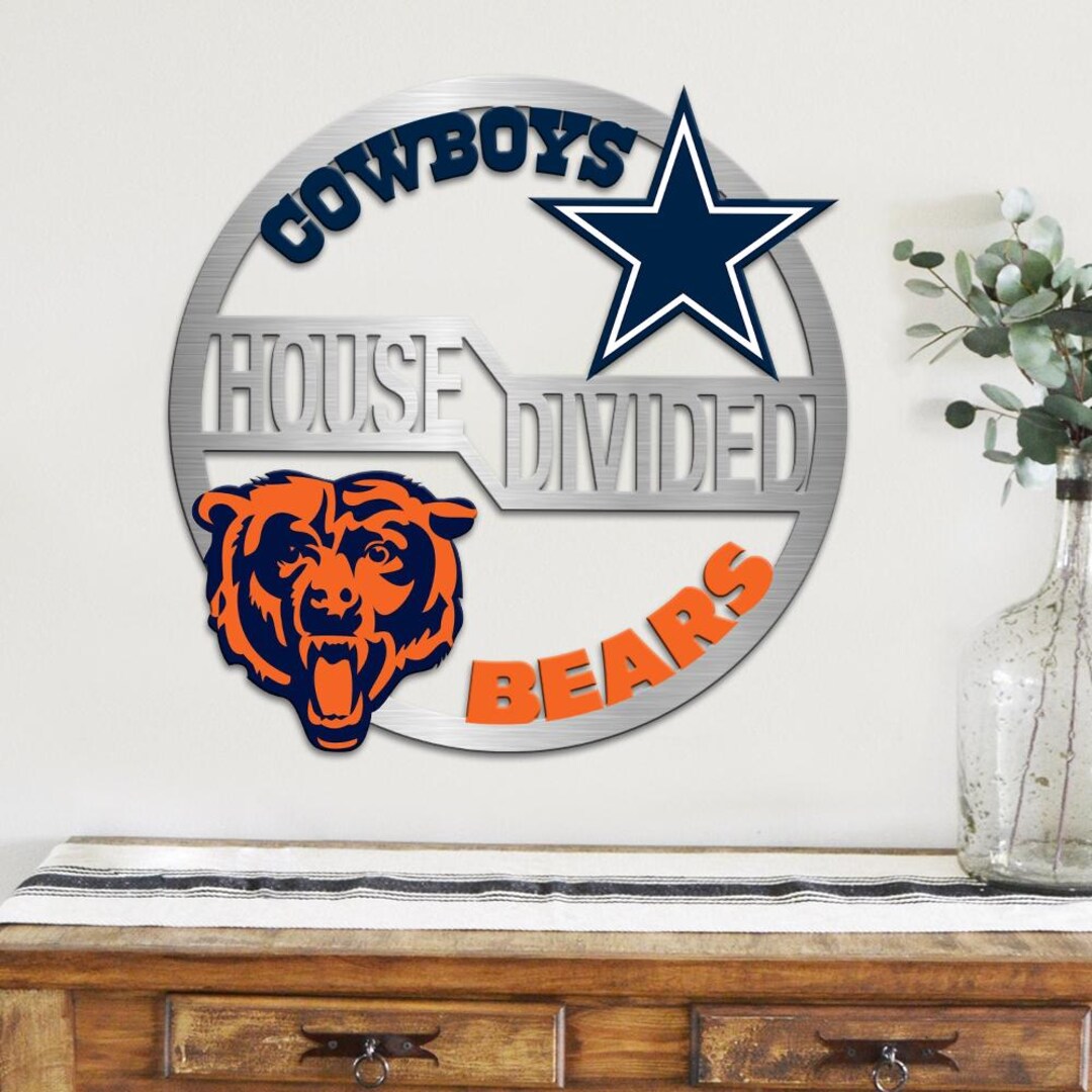 Personalized House Divided Football Sign: Metal Sports Team Door Hanger ...