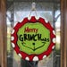 Merry Grinchmas Red and Green Door Sign, Grinch Fan Sign, Grinch Family ...
