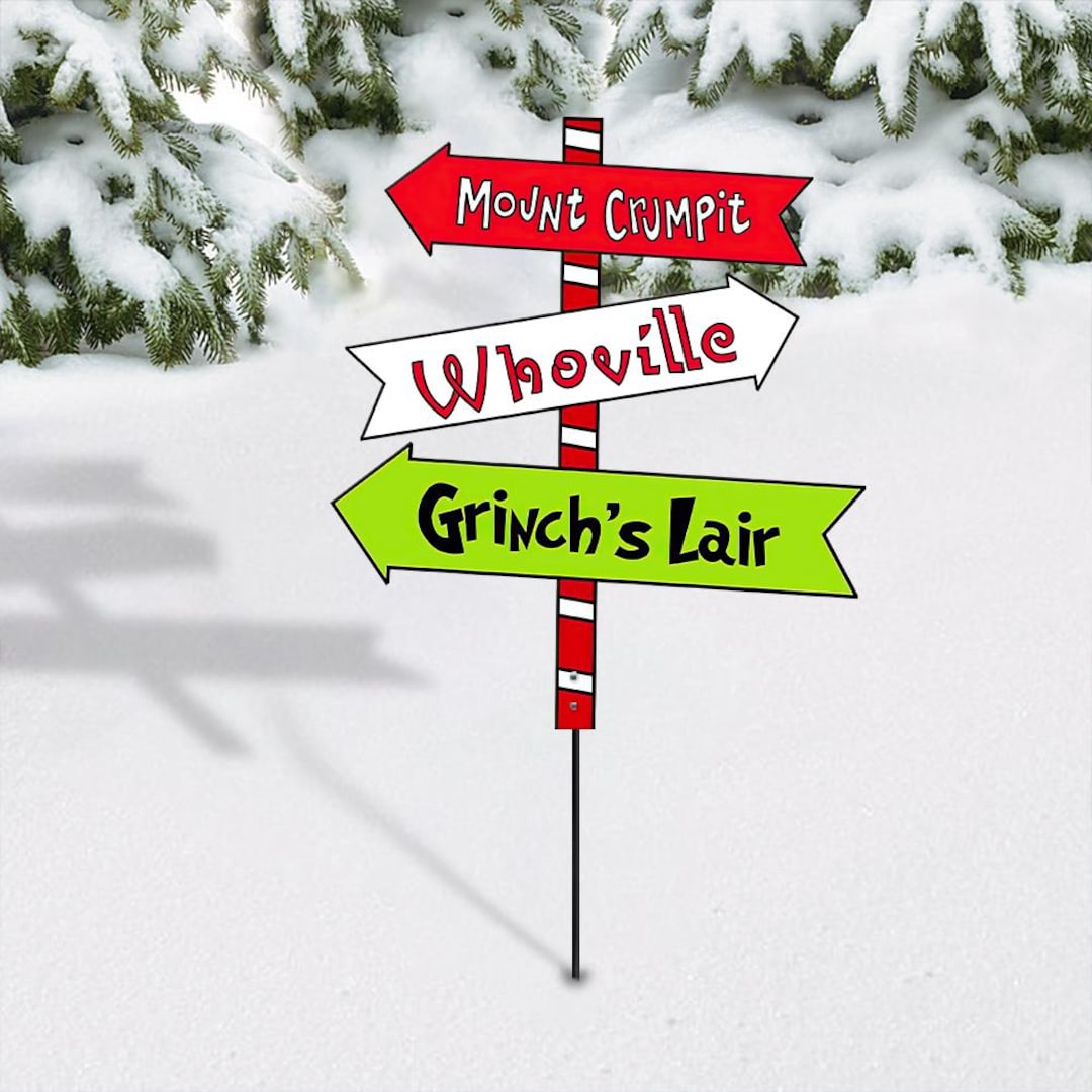 Personalized Grinch's Lair Christmas Garden Sign, Custom Name Metal ...