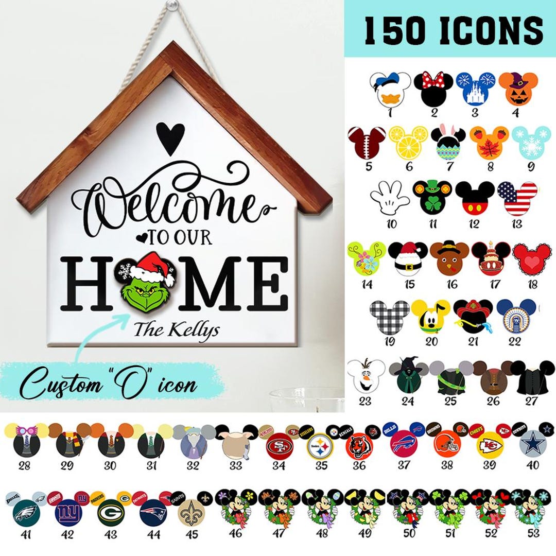 Personalized Mickey Mouse Interchangeable Sign, Welcome to Our Home ...
