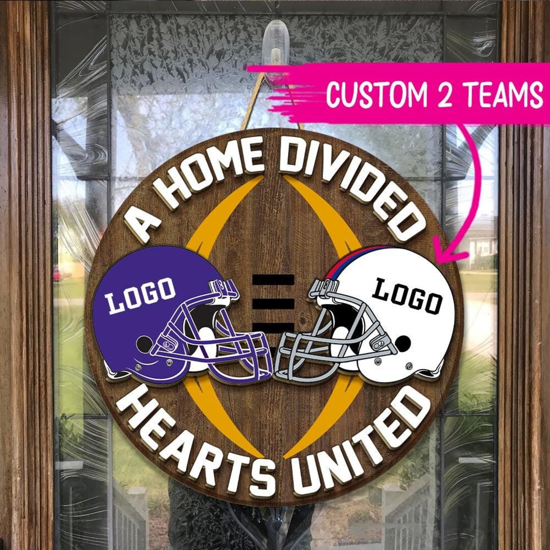 Personalized House Divided Football Door Hanger: Sports Team Sign - Etsy
