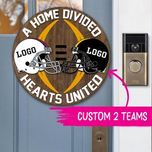 Personalized House Divided Football Door Hanger: Sports Team Sign - Etsy