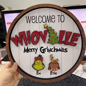 Personalized Whoville Grinchmas Door Sign, Grinch Family Sign, Grinch ...