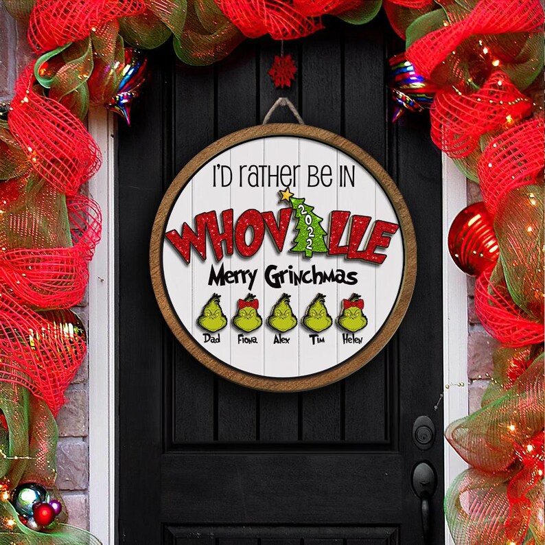 Personalized Whoville Grinchmas Family Sign, Christmas Decor - Etsy
