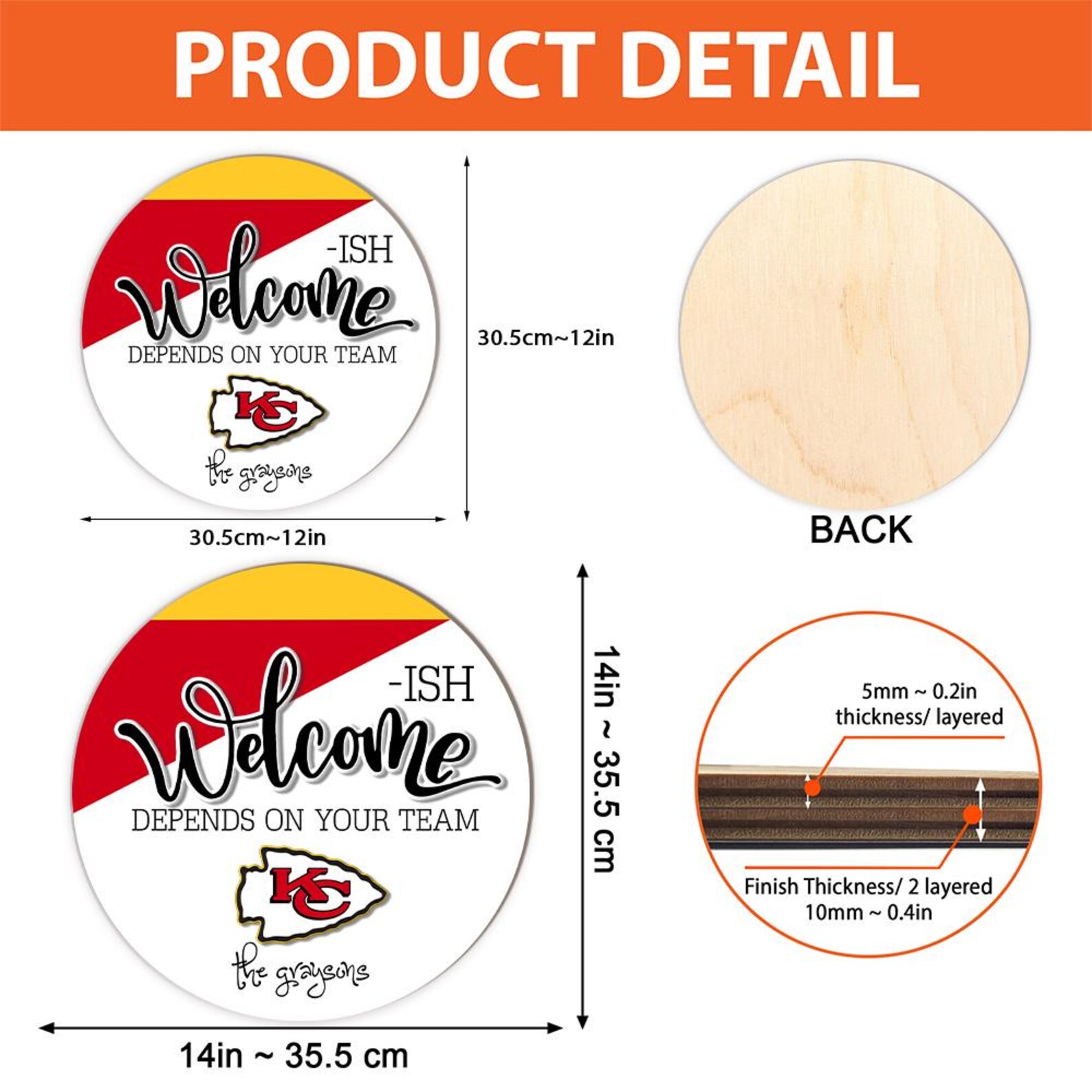 Personalized Welcomish Depends on Your Team Chiefs Door Hanger, NFL ...