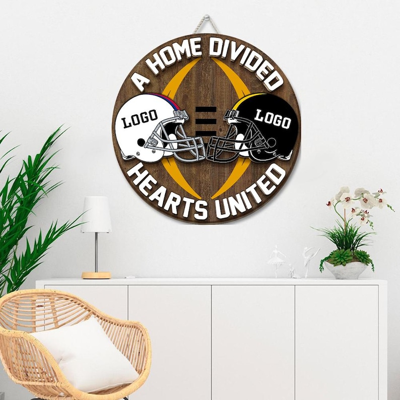 Personalized House Divided Football Door Hanger: Sports Team Sign - Etsy