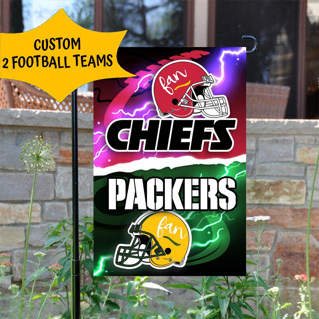 Custom House Divided Football Flag, NFL Football House Flag, Welcome ...