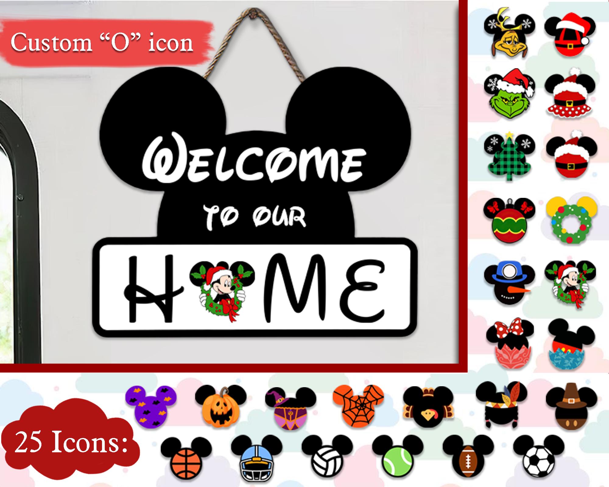 Personalized Disney Mouse Shape Interchangeable Sign, Welcome to Our ...