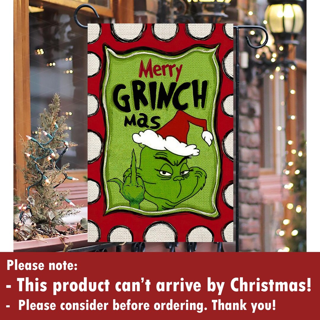 Merry Grinchmas Garden Flag, Grinch Family Garden Flag, Christmas ...