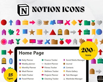 Notion Icons for Notion Templates Hand-drawn Beige Notion Icons From ...