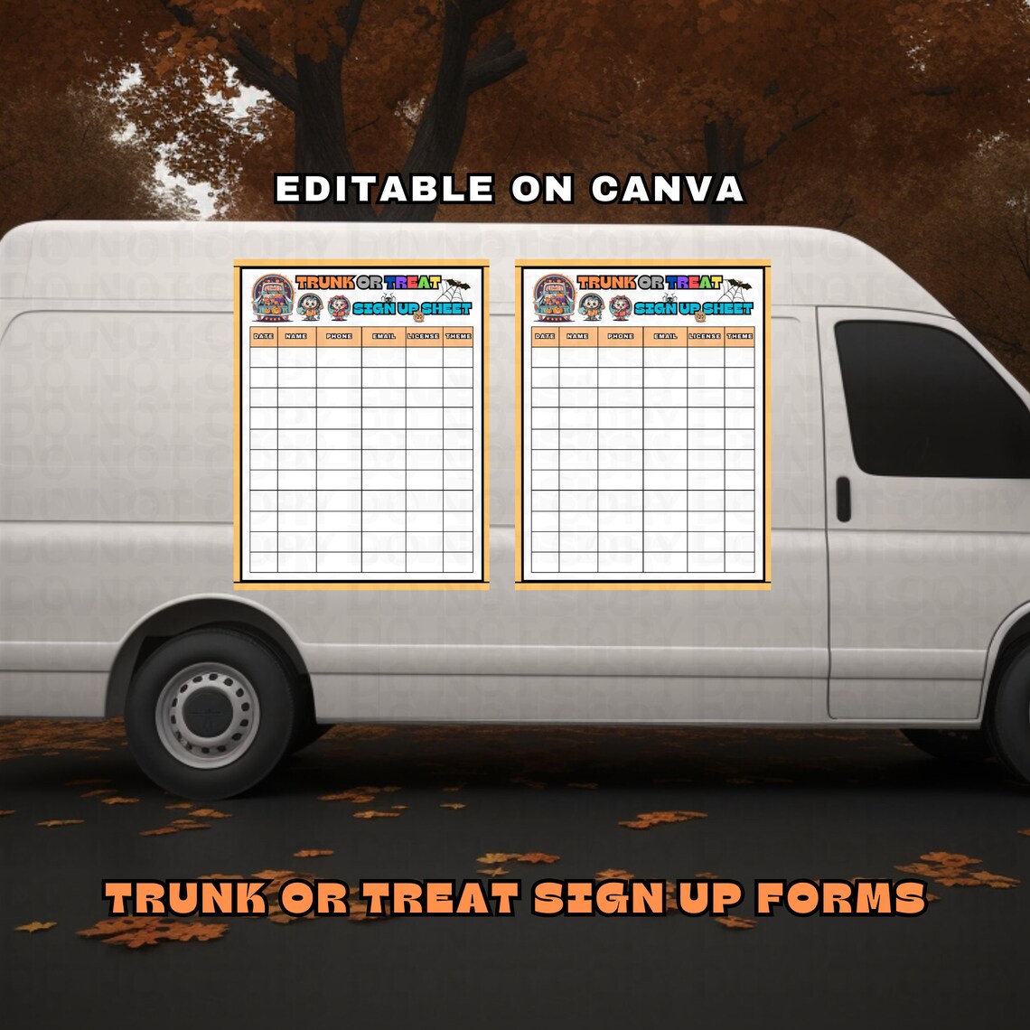 Editable Trunk or Treat Flyer Poster Invitation Halloween Event Kids ...