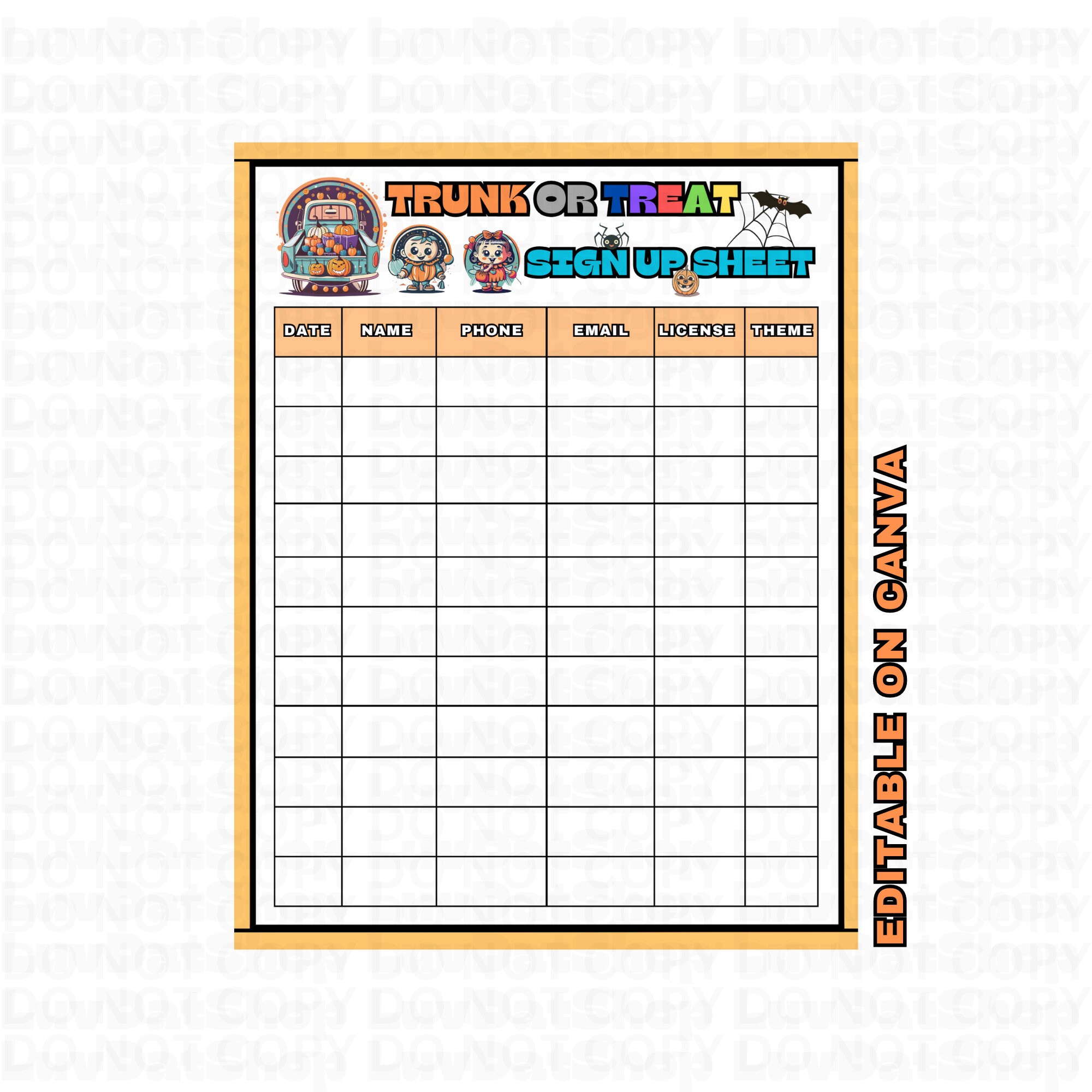 Editable Trunk or Treat Flyer Poster Invitation Halloween Event Kids ...