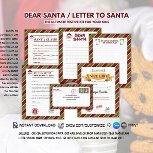 Letter to Santa Dear Santa Letter Dear Santa Christmas Letter Santa ...