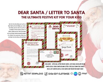 Santa Letter Digital Printable PDF Letter to Santa Instant Download ...