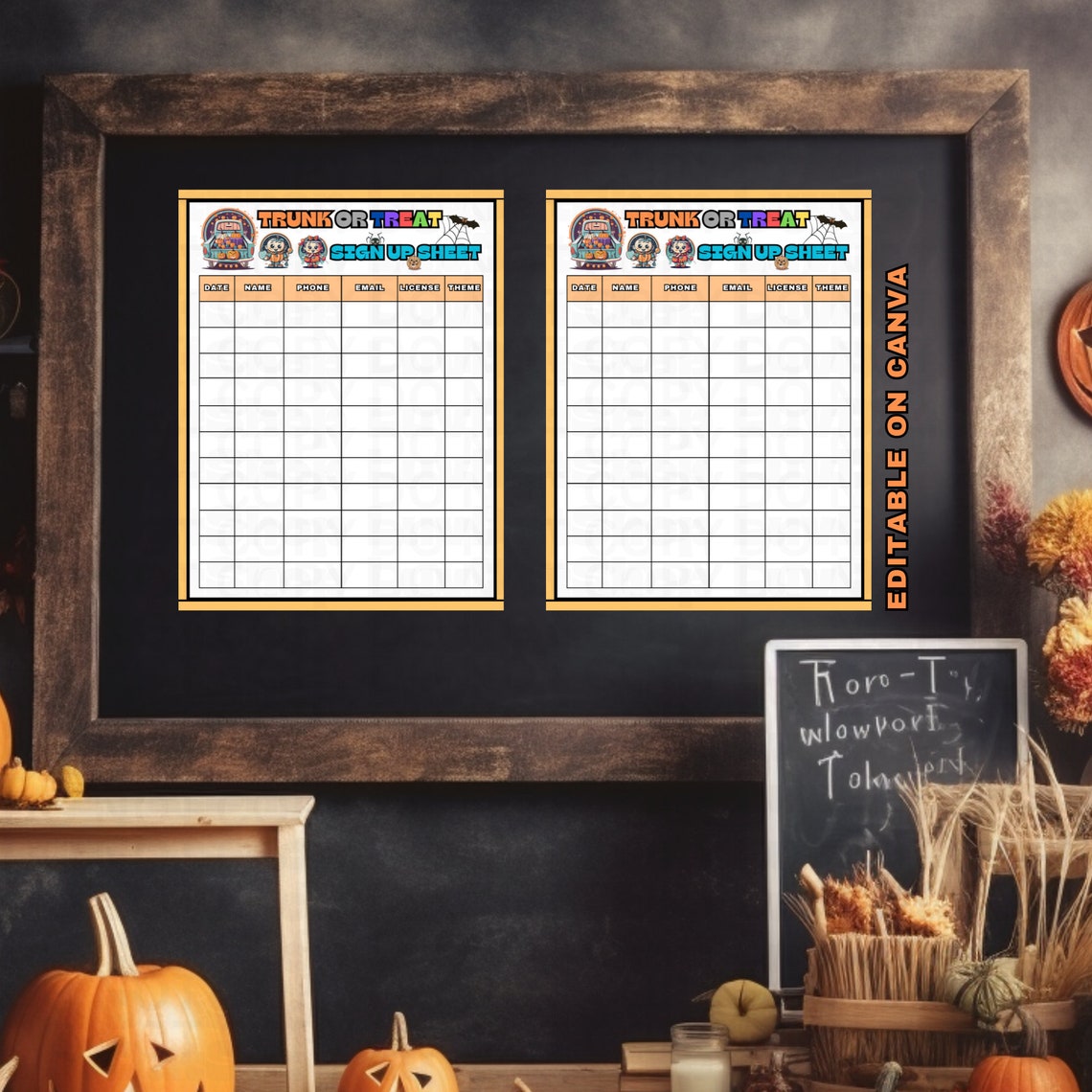 Editable Trunk or Treat Flyer Poster Invitation Halloween Event Kids ...