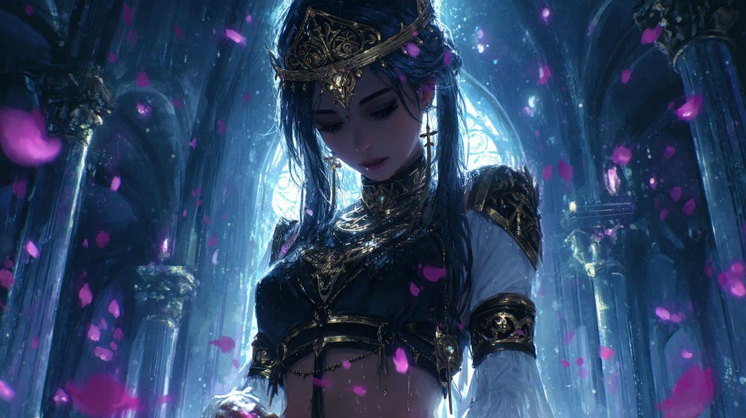 Religious Fantasy Woman- Digital Download, AI Art, Desktop Background ...