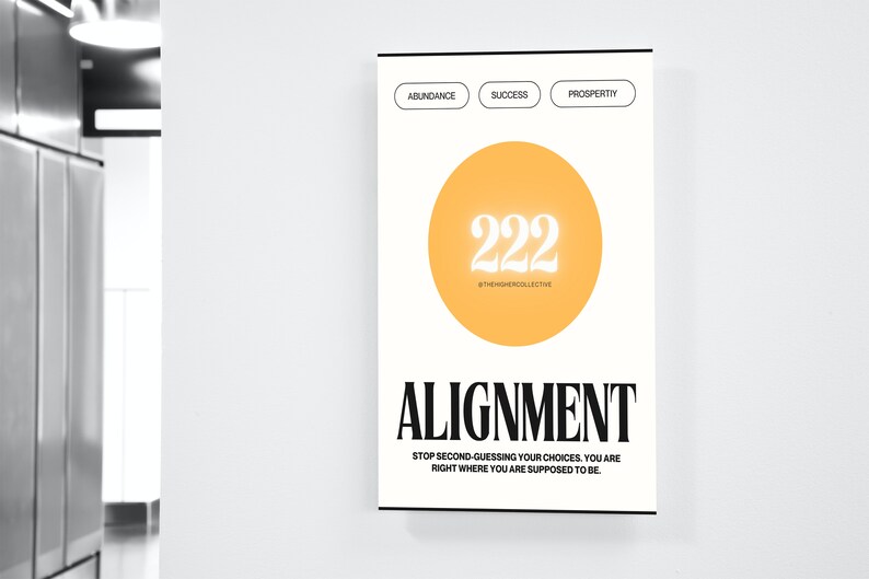 Angel Number 222 Poster Radiant Aura Print Alignment 222 Digital ...