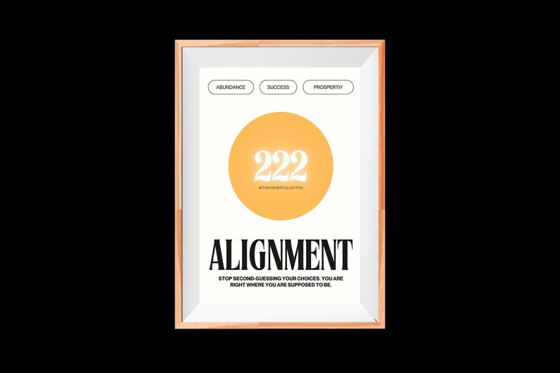 Angel Number 222 Poster Radiant Aura Print Alignment 222 Digital ...