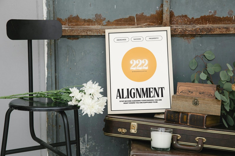 Angel Number 222 Poster Radiant Aura Print Alignment 222 Digital ...