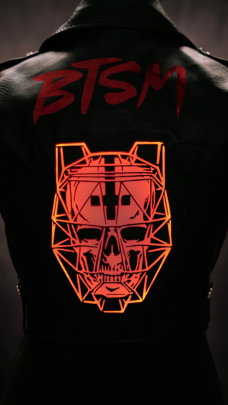 Men's BTSM LED Skull Machine Rave Jacket / Vest – 200+ Patterns ...