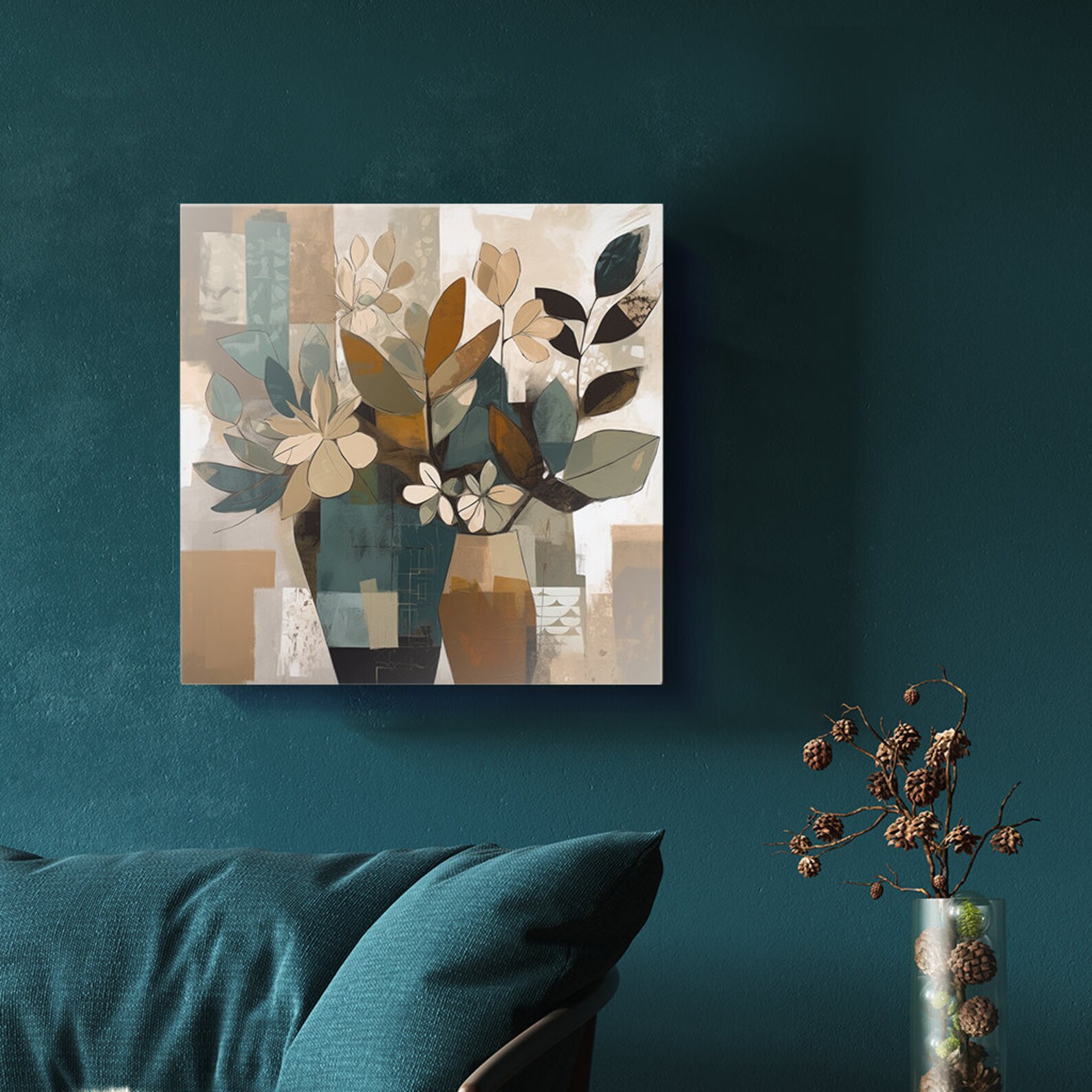 Large Aluminum Canvas Art Print - #17 of My Earth Tone Floral Series - Etsy