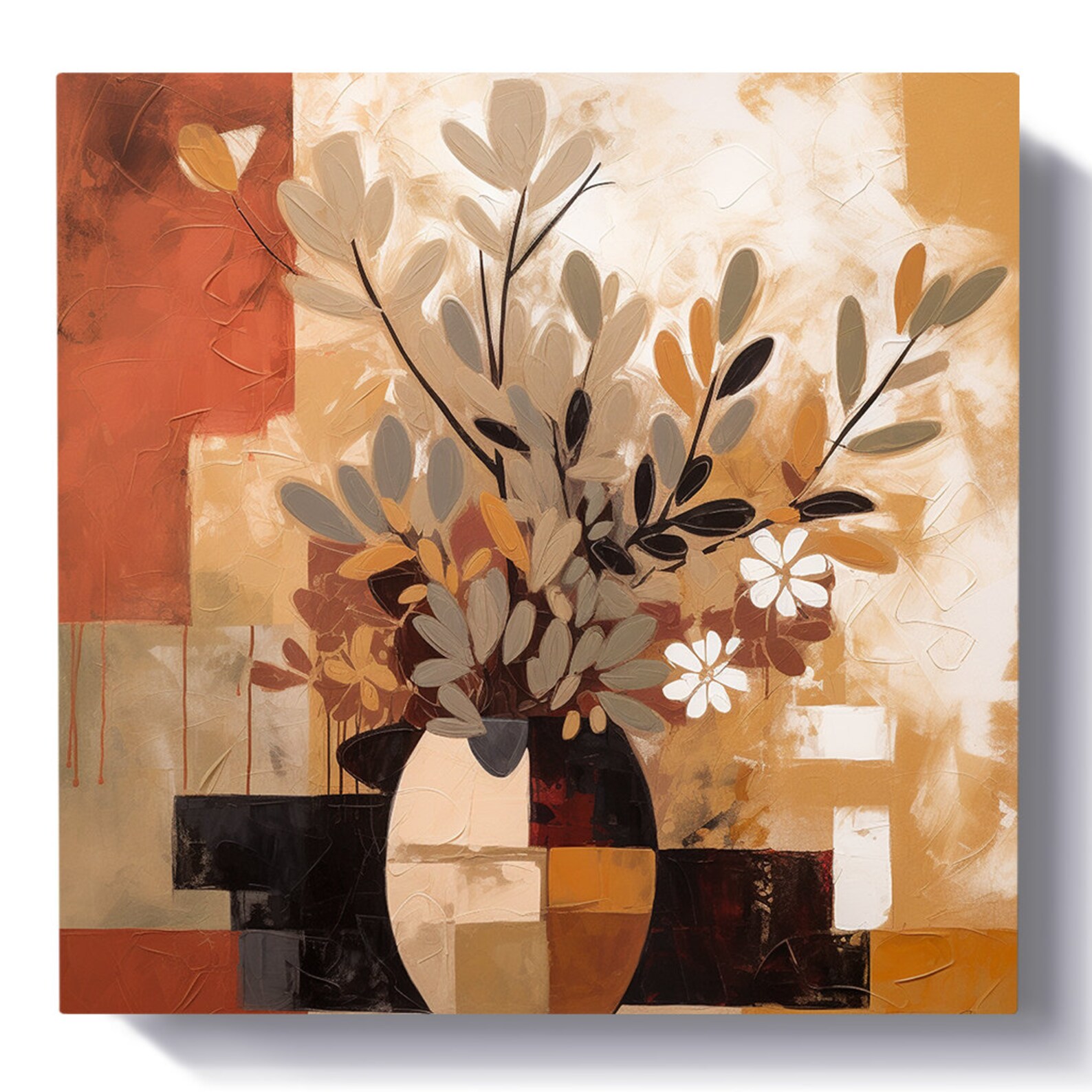 Large Aluminum Canvas Art Print - #20 of My Earth Tone Floral Series - Etsy