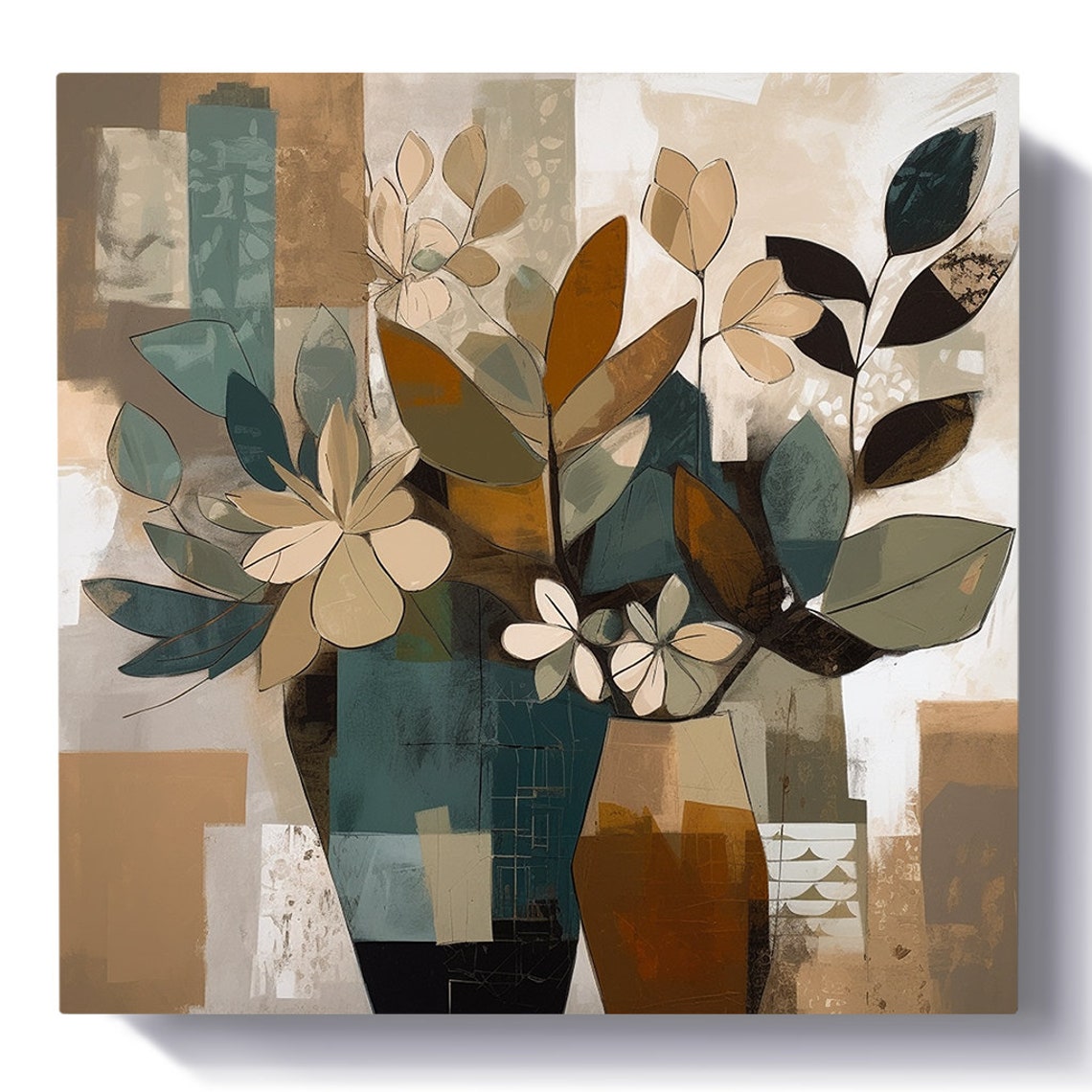 Large Aluminum Canvas Art Print - #17 of My Earth Tone Floral Series - Etsy