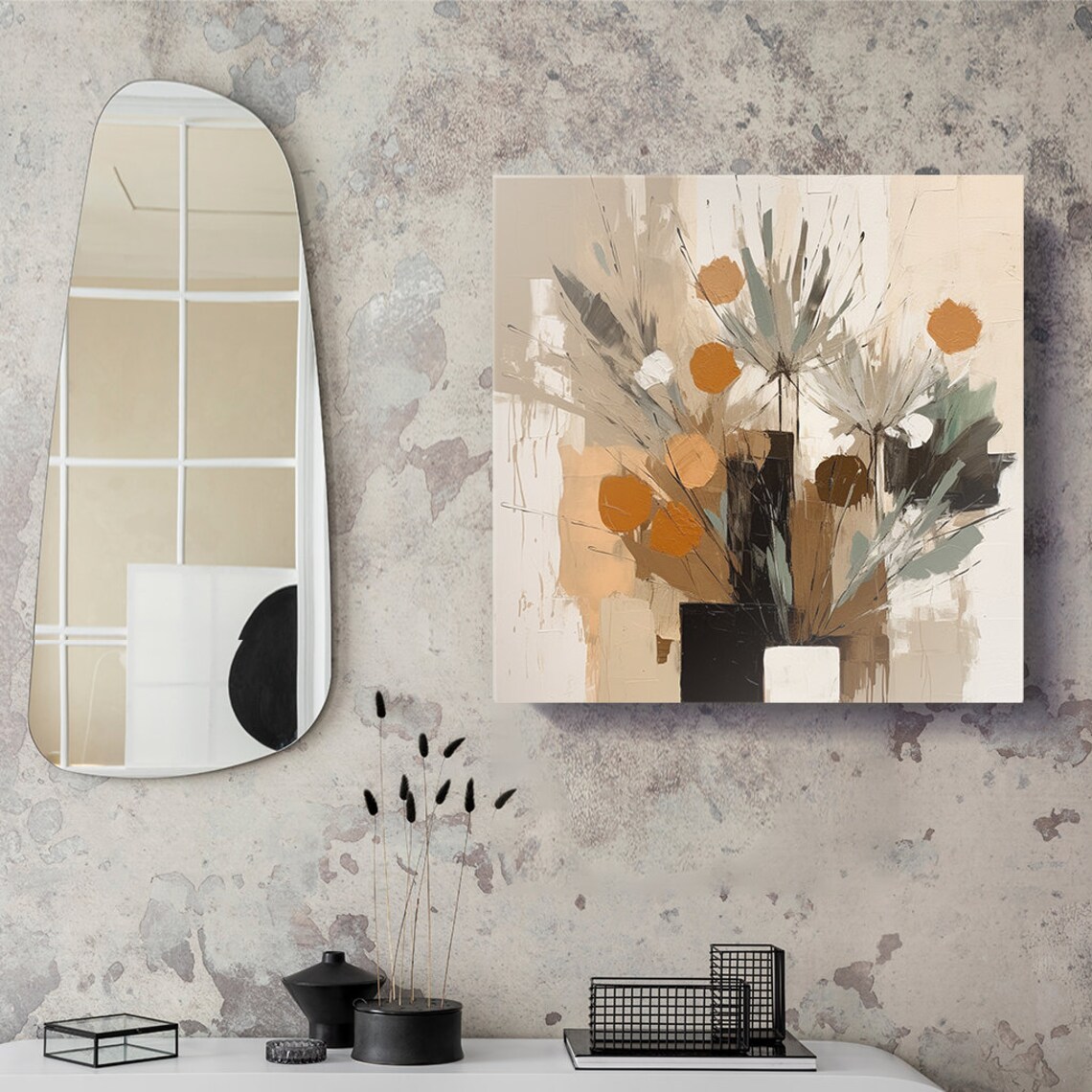 Large Aluminum Canvas Art Print - #18 of My Earth Tone Floral Series - Etsy