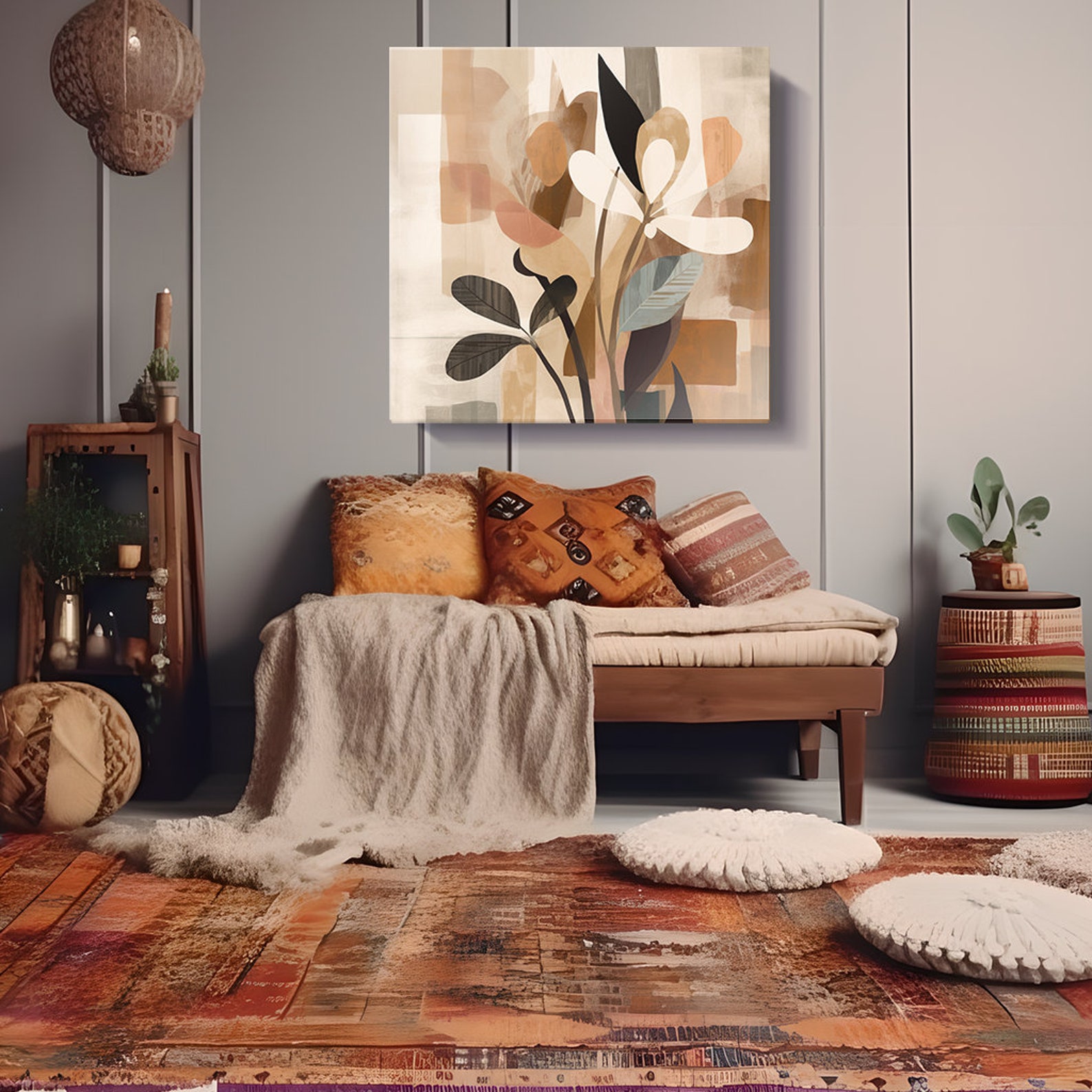 Large Aluminum Canvas Art Print - #23 of My Earth Tone Floral Series - Etsy