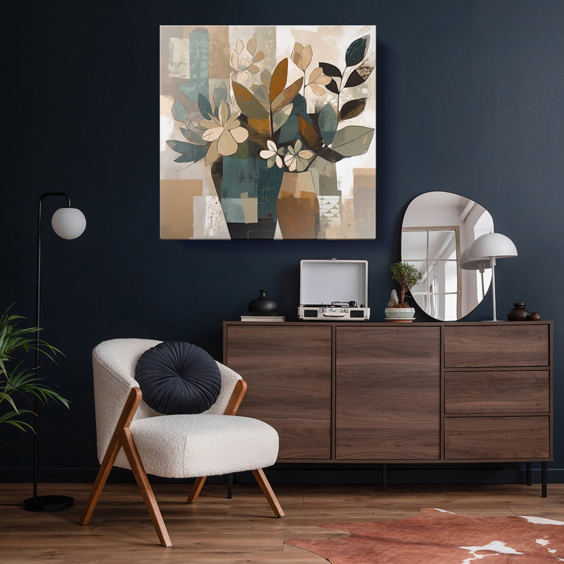 Large Aluminum Canvas Art Print - #17 of My Earth Tone Floral Series - Etsy