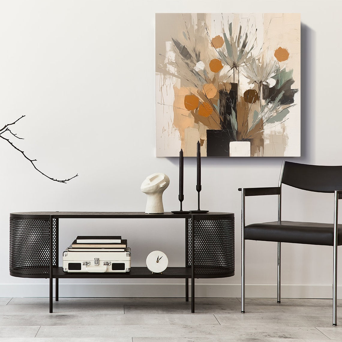 Large Aluminum Canvas Art Print - #18 of My Earth Tone Floral Series - Etsy