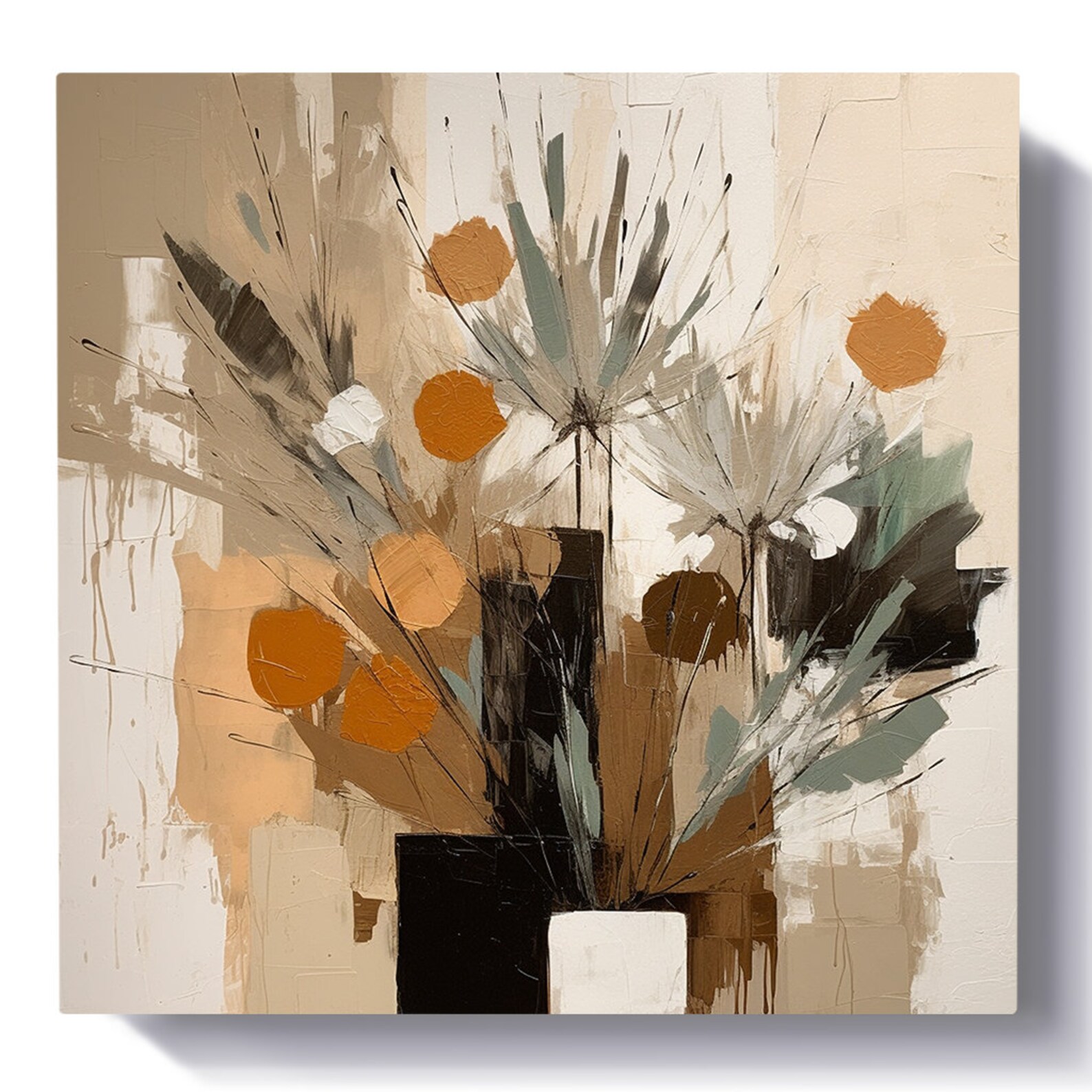Large Aluminum Canvas Art Print - #18 of My Earth Tone Floral Series - Etsy