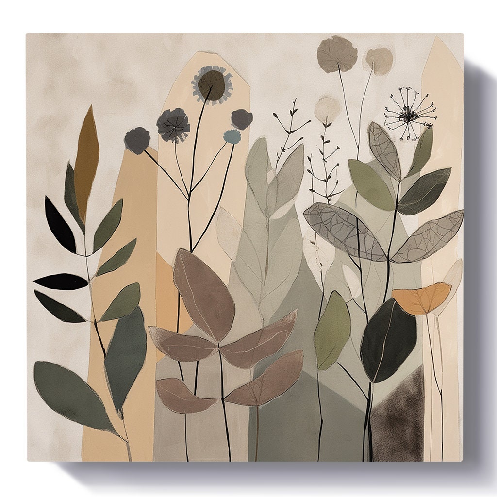 Large Aluminum Canvas Art Print 8 of My Earth Tone Floral Series - Etsy