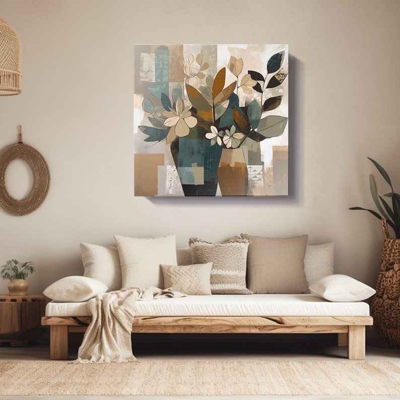 Large Aluminum Canvas Art Print - #17 of My Earth Tone Floral Series - Etsy
