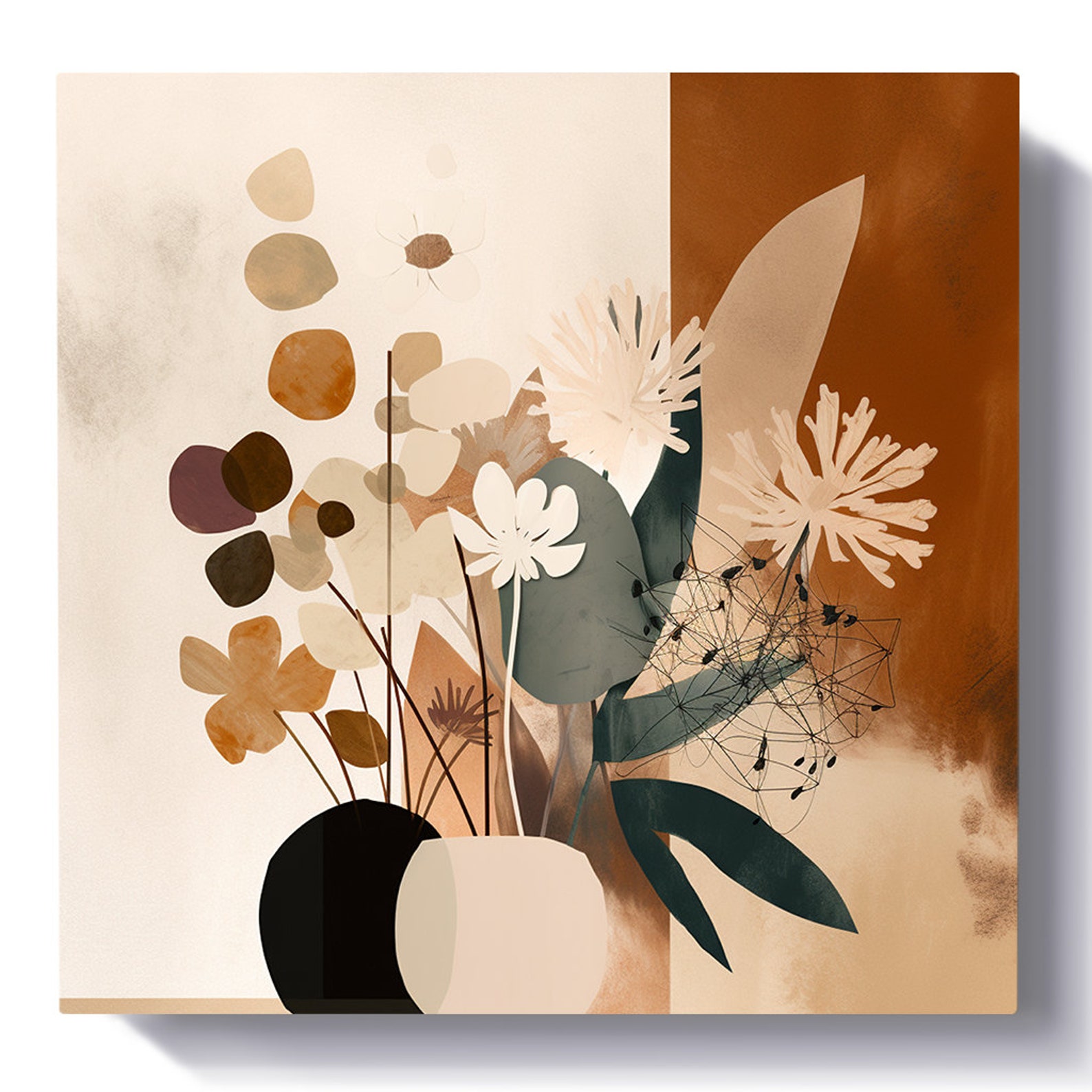 Large Aluminum Canvas Art Print - #24 of My Earth Tone Floral Series - Etsy